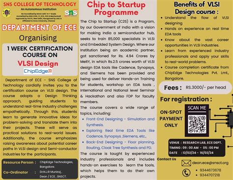 1 Week Certification Course On Vlsi 2024 Sns College Of Technology