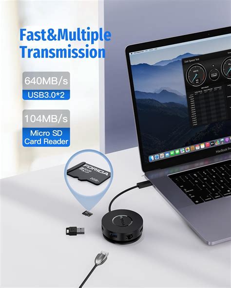 Estación De Acoplamiento Usb C Con Monitor Doble Adaptador Multipuerto Usb C 7 En 1 Con 2 4k