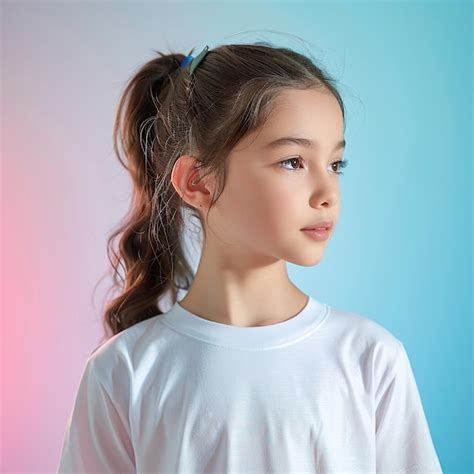 Premium Photo Optimistic Girl With Colorful BackdropxA