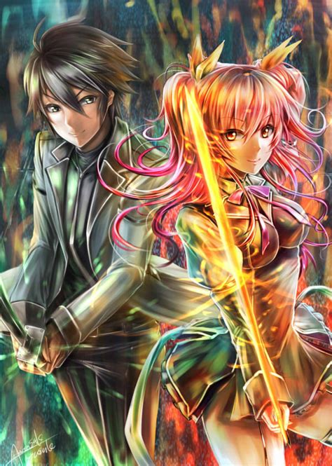 Stella Vermillion And Kurogane Ikki Rakudai Kishi No Cavalry Drawn By Amasaki Yusuke Danbooru
