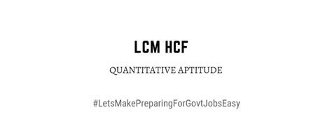Quantitative Aptitude Lcm Hcf Problems Pdf Download With Solutions