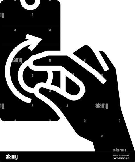 Turning Digital Button On Smartphone Screen Glyph Icon Vector Illustration Stock Vector Image