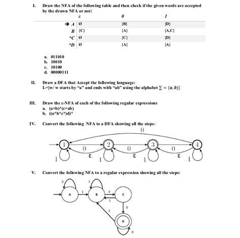 Solved E Draw The NFA Of The Following Table And Then Chegg