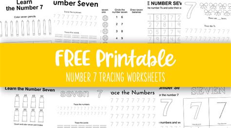Number 7 Tracing Worksheets 15 Free Pages Printabulls