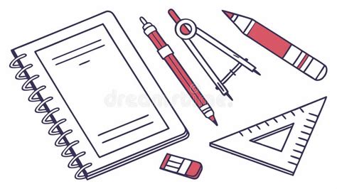 Technical Drawing Tools With Compass And Notebook Vector Design Generative Ai Stock Vector