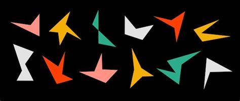 Premium Vector Simple Colorful Sharp Irregular Shapes Set Abstract Geometric Edgy Elements