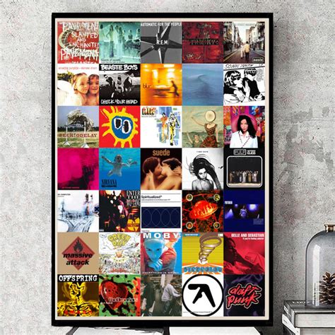 1990s Album Covers Best Music Albums Of The 90s Best 35 Albums Of The 90s Music Print Rock