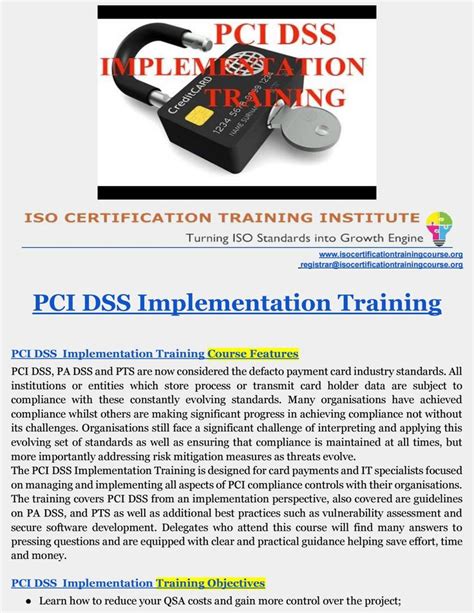 PCI DSS PCI DSS Training PCI DSS IMPLEMENTATION Train Training Courses Engineering