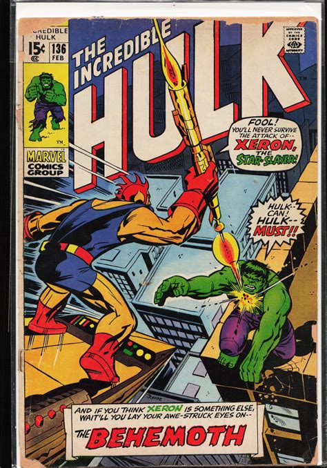 The Incredible Hulk 136 1971 Hulk Comic Books Bronze Age Marvel
