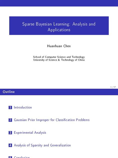 Sparse Bayesian Learning Analysis And Applications Pdf Bayesian