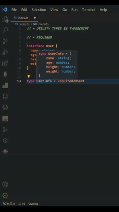 Required Utility Type In Typescript Netcreed Shorts Typescript Youtube
