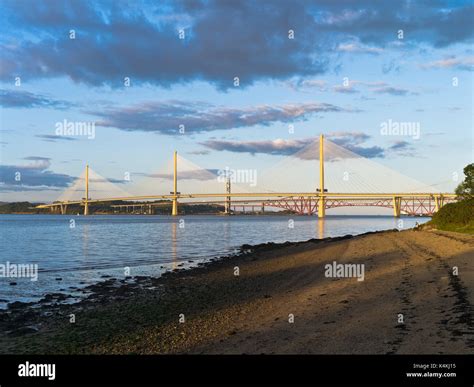 Dh Queensferry Crossing Forth Bridge Lothian Three River Forth Queensferry Crossing Evening