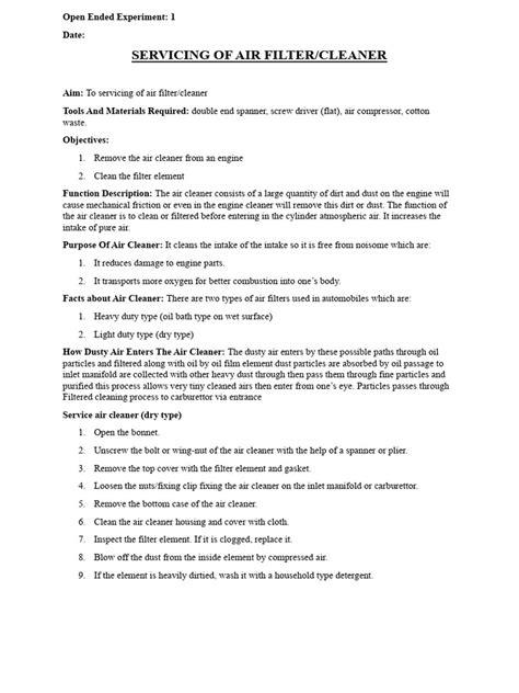 Open Ended Experiment Pdf