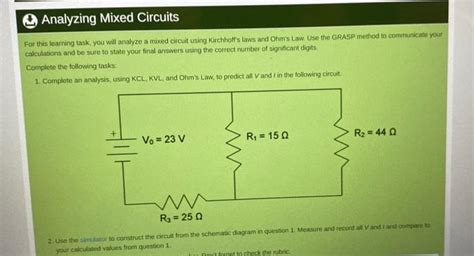 Solved Analyzing Mixed Circuits For This Learning Task You