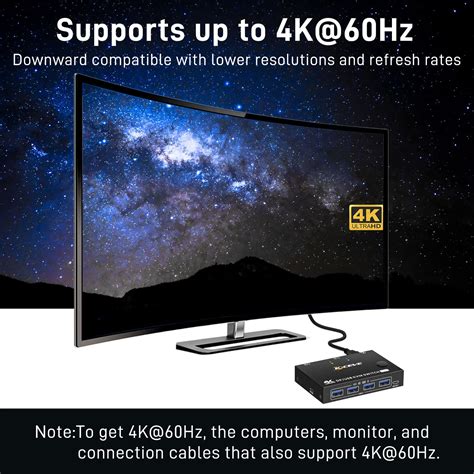 GetUSCart USB KVM Switch DisplayPort Ports X Hz X Hz For PC