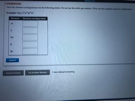 Solved [references] Chemwork Give The Electron