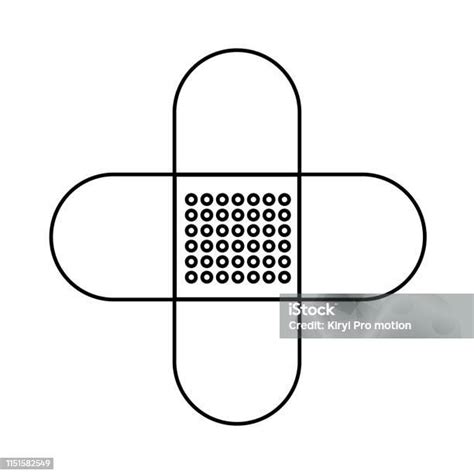 위생적인 의료용 이중 밴드상처 및 절단 흰색 바탕에 간단한 흑백 아이콘을 씰링 및 소독 하기 위한 보조 벡터 일러스트 0명에