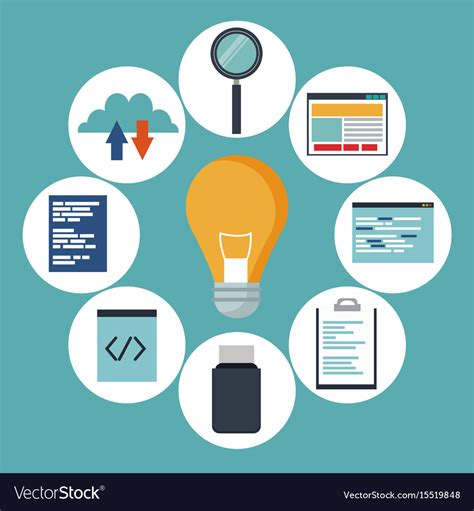 Color Background Elements Programming Codes Vector Image