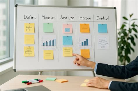 Whiteboard Chart With Color Coded Sticky Notes And Graphs Illustrating