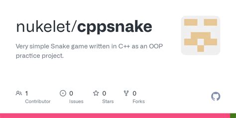 Github Nukelet Cppsnake Very Simple Snake Game Written In C As An Oop Practice Project