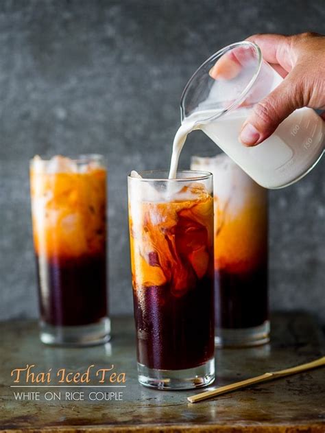 Homemade Thai Iced Tea White On Rice Couple
