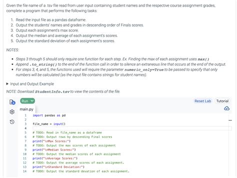 Solved Given The File Name Of A Tsv File Read From User Chegg