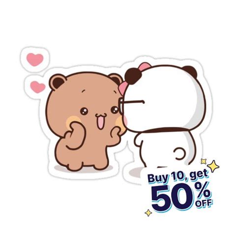 Bubu Panda Looking Cute In Dudu Bears Glasses ️ Sticker For Sale By Pandety Panda Cute