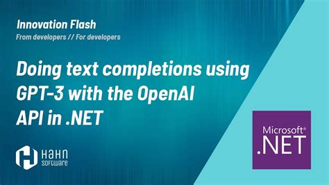 Doing Text Completions Using Gpt 3 With The Openai Api In Net Youtube