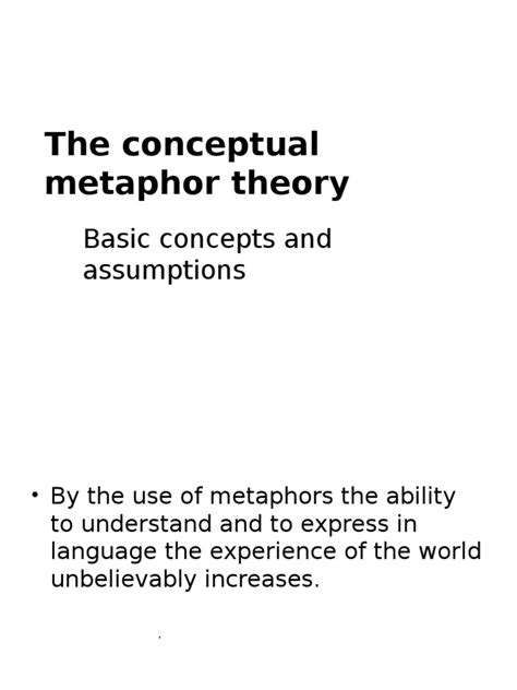 The Conceptual Metaphor Theory Introduction 2 Pdf Metaphor Concept
