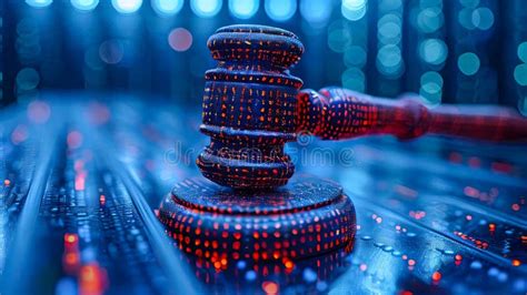 Gavel With Binary Code On The Keyboard Concept Of Cybercrime Stock Video Video Of Horizontal