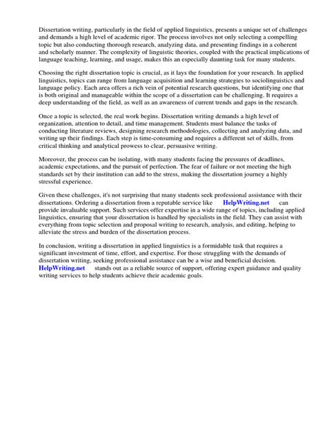 Dissertation Topics For Applied Linguistics Pdf Linguistics Thesis