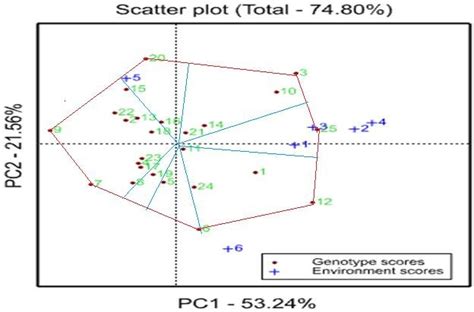 polygon view of gge biplot which won where showing the g g×e