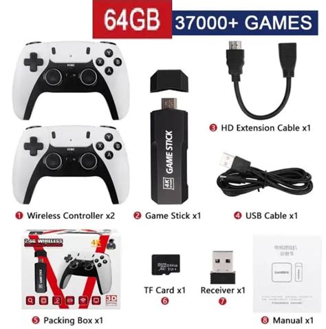 Game Stick X2 Plus And Gd10 Pro 64gb And 128gb Retro Video Game 4k 3d Hd Console Wireless Controller