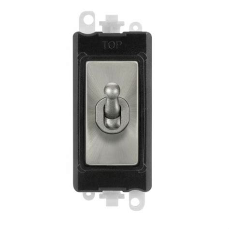 Click GM BKSC GridPro Satin Chrome AX Way Toggle Switch Module Black Insert