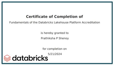 Prathiksha P Shenoy On Linkedin Glad To Share I Have Completed The Databricks Lakehouse