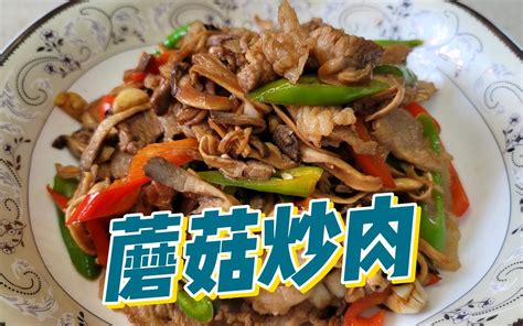 好吃不贵营养美味的蘑菇炒肉做法就这么简单 哔哩哔哩