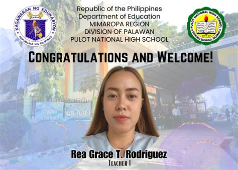 Pulot Wed Like To Warmly Welcome Our New Apan Teacher Maam Rea