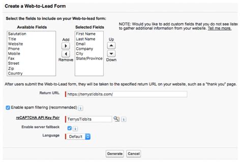 Web To Lead Form Learn How To Link Recaptcha On Salesforce