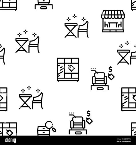 Furniture Shop Market Seamless Pattern Vector Stock Vector Image And Art