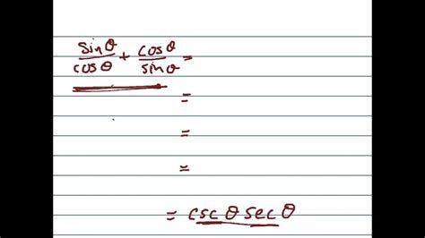 Verify Sinx Cosx Cosx Sinx Cscx Secx YouTube