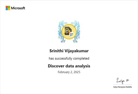 Srinithi Vijayakumar On Linkedin Dataanalysis Microsoft