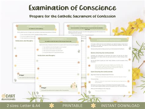 Catholic Examination Of Conscience Printable Confession Prep Pdf Etsy