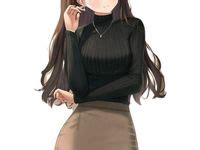 Chica Anime Cabello Cafe