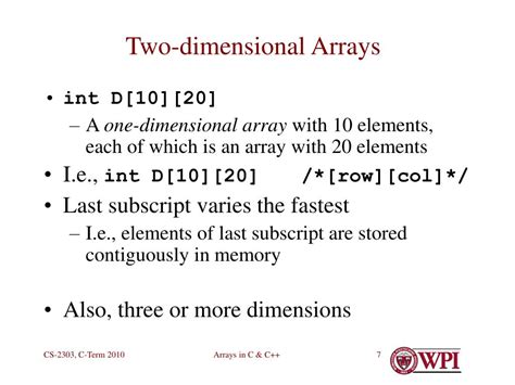 Ppt Arrays In C And C Including A Brief Introduction To Pointers