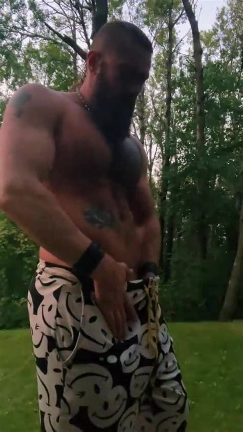 Hot Viking Stretches Outside 13