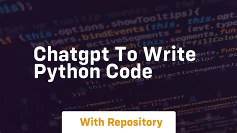 Chatgpt To Write Python Code Youtube