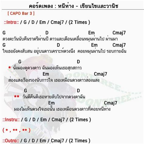 คอร์ดเพลง หนีห่าง เขียนไขเเละวานิช หนีห่าง คอร์ด ง่ายๆ Dontaree คอร์ดอูคูเลเล่ เพลงกีตาร์