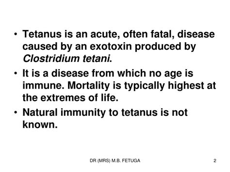 PPT TETANUS PowerPoint Presentation Free Download ID