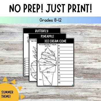 Summer Pythagorean Theorem And Trigonometry End Of The Year Activities