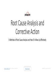 Rootcauseanalysisandcapa Pdf Root Cause Analysis And Corrective Action Methods Of Root Cause